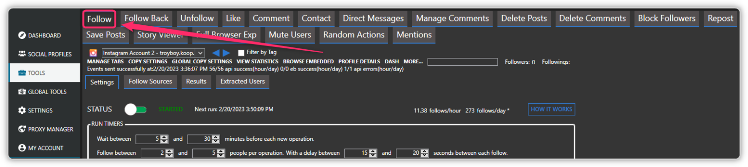 The Instagram Follow Tool - SU Social