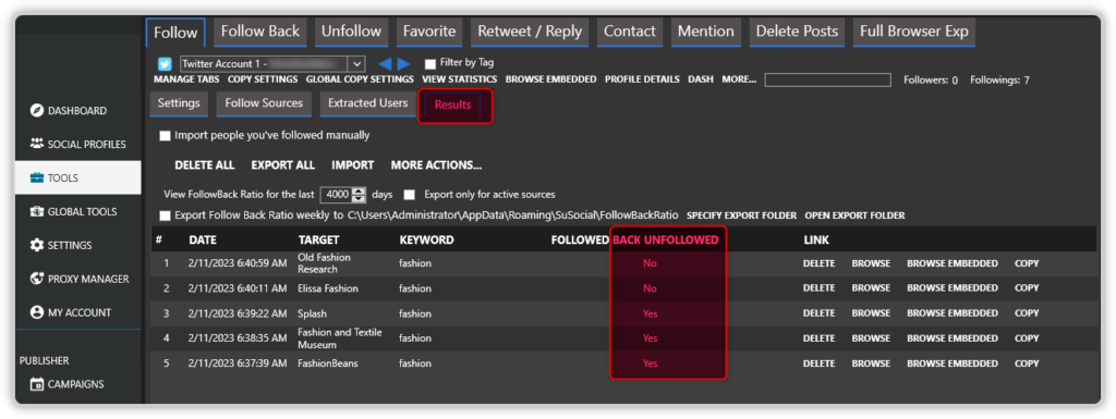 The Unfollow Tool - SU Social