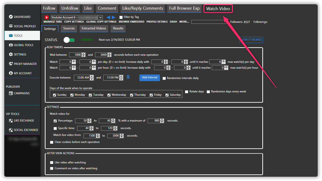The Youtube Watch Videos Tool - SU Social