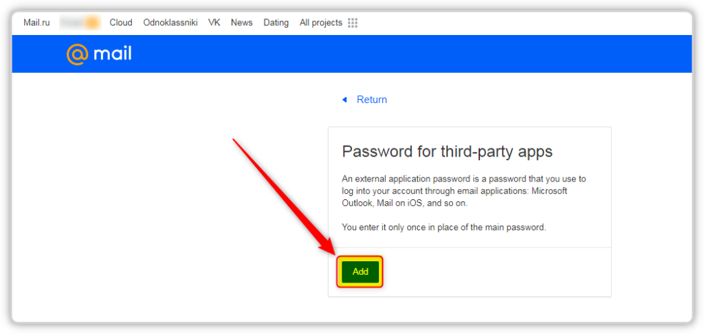 How To Enable External App Password For Mail.ru (BK.ru, index.ru, List ...