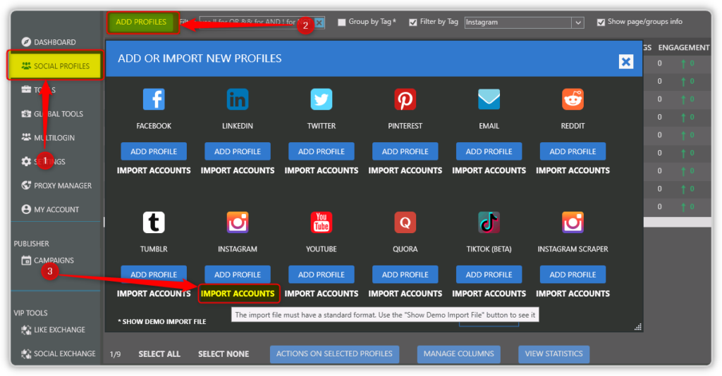 How To Import Instagram Accounts Using API Cookies - SU Social
